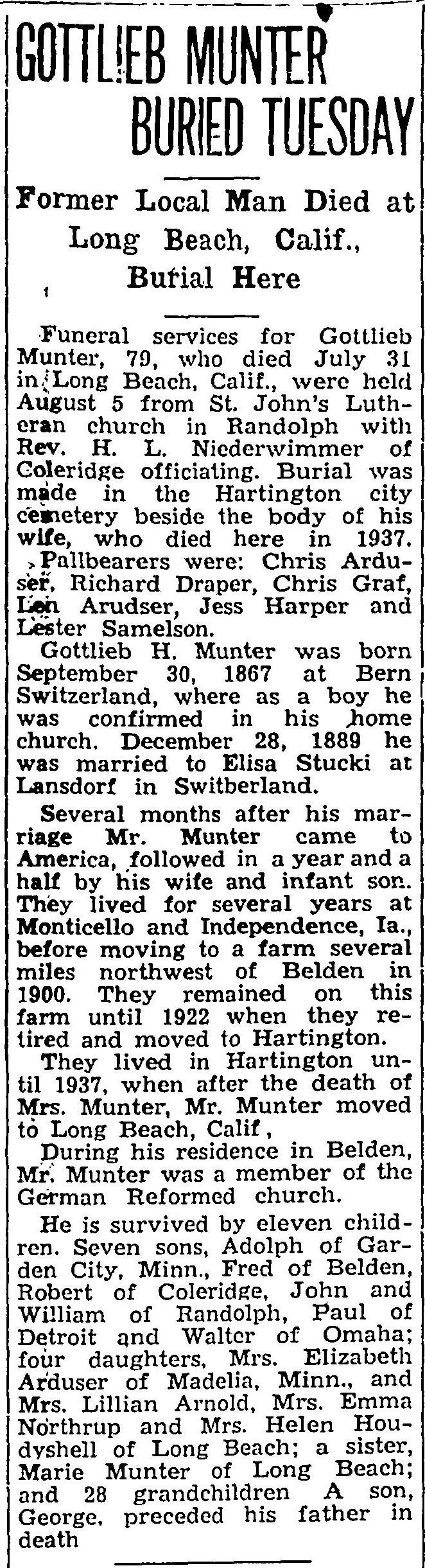 Gottlieb Munter and Eliza Stucki Photo and Story Gallery – Cory and ...
